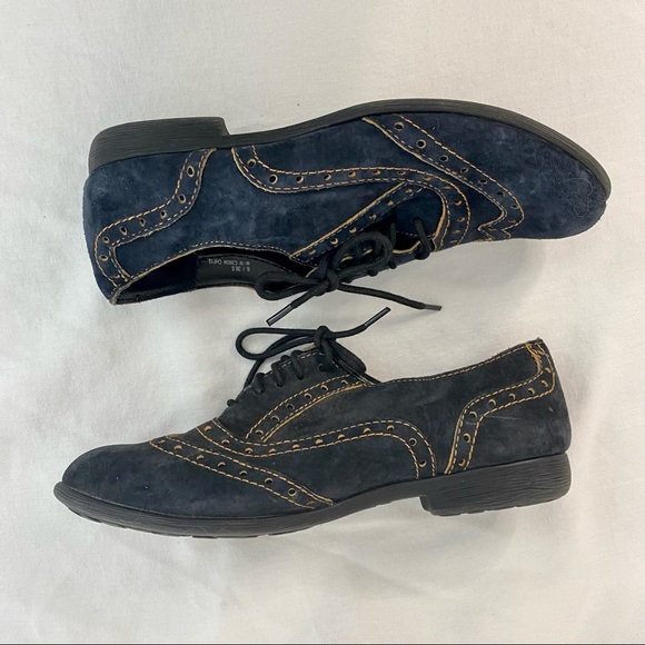 b.o.c. | Shoes | Boc Blue Suede Oxford Shoes | Poshmark